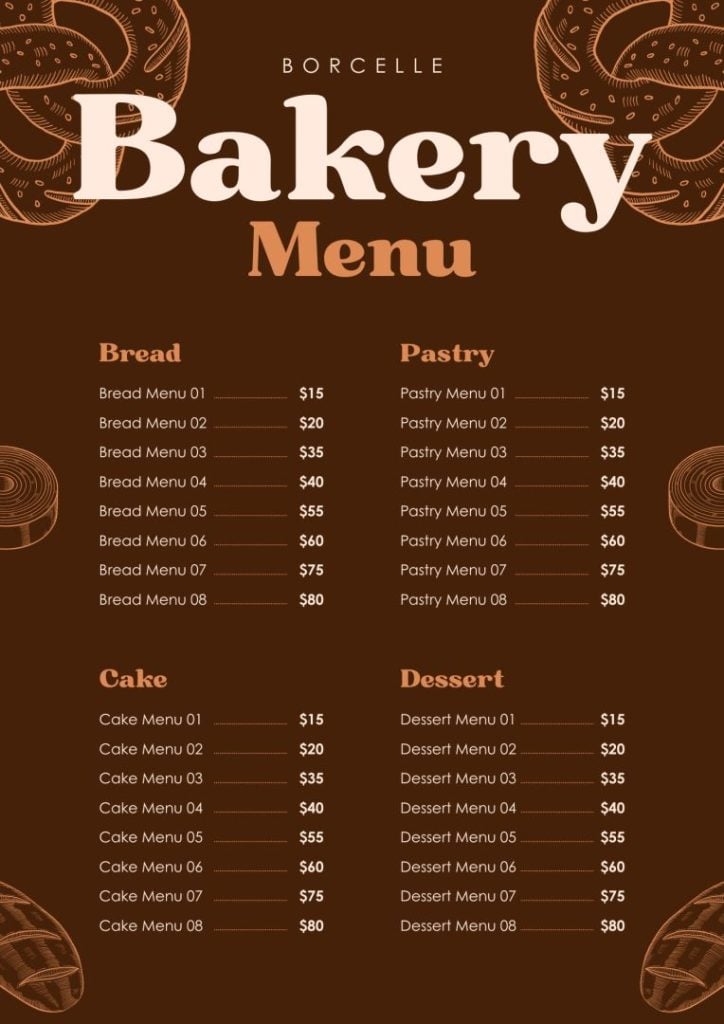 22 Best Bakery Menu Templates - Free and Premium