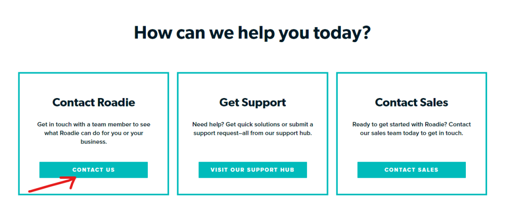 How to Contact Roadie Support: By email, phone, and chat
