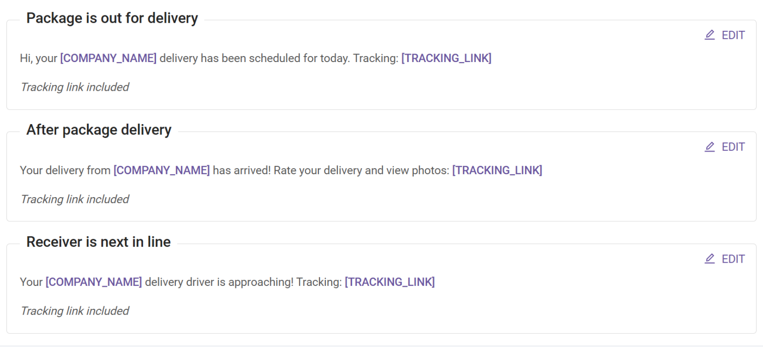 How to customize delivery notifications to your customers - Metrobi