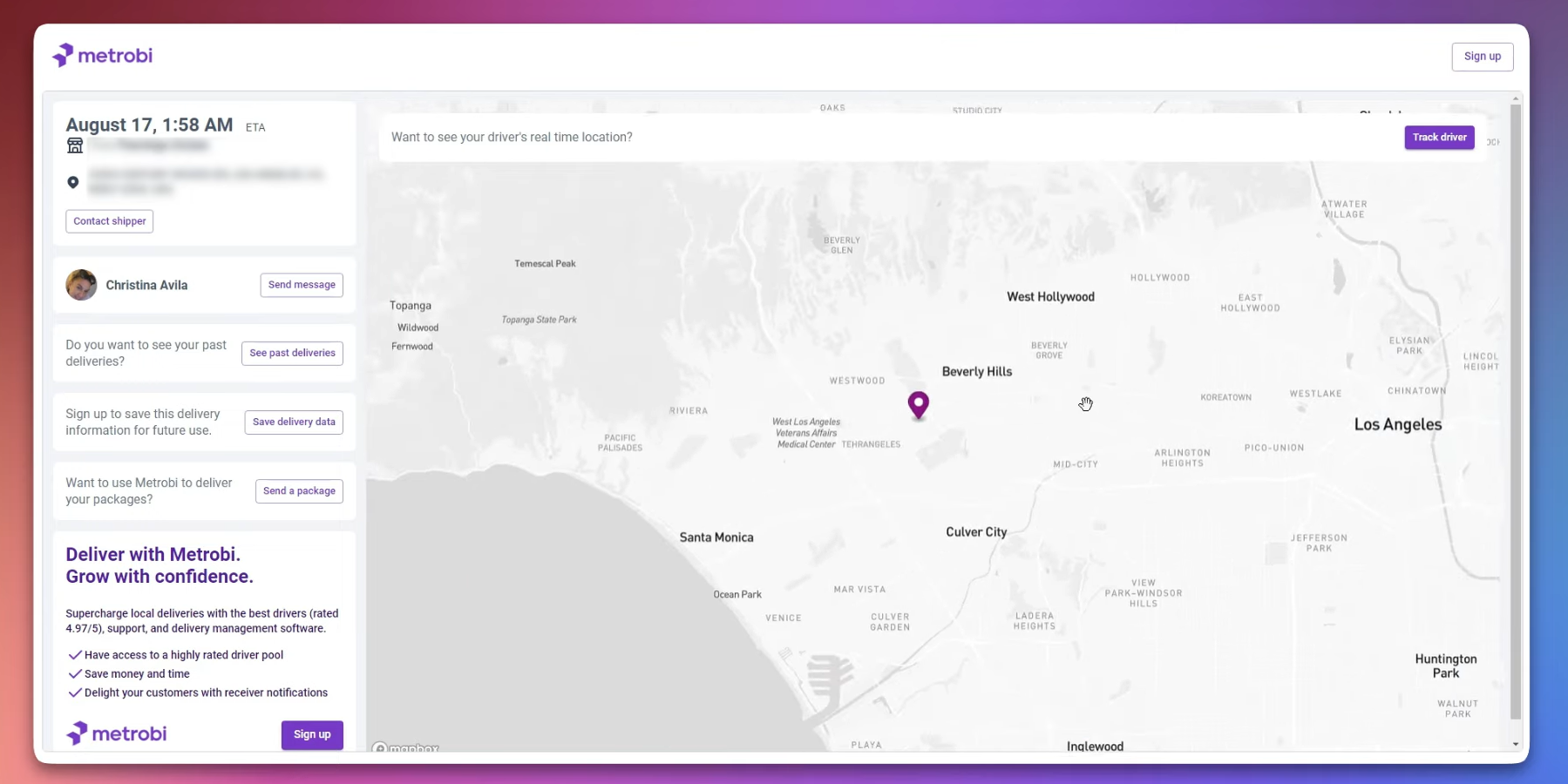 How to Track Your Metrobi Delivery